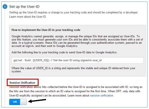 Setting up Cross device tracking via User Id in Google Analytics
