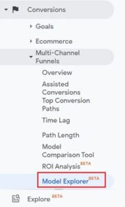 Data-Driven Attribution Model Explorer in Google Analytics