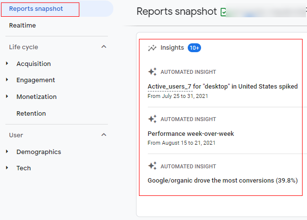 Understanding Automated Insights in Google Analytics 4 (GA4) - Optimize ... Understanding Automated Insights in Google Analytics 4 (GA4) - Optimize ...