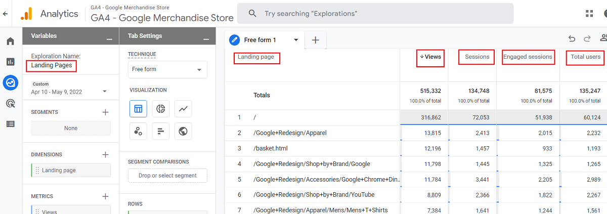 Landing Pages Report in GA4 (Google Analytics 4) - Optimize Smart