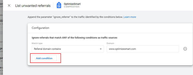 Self-referral Google Analytics 4 - Referral exclusion GA4