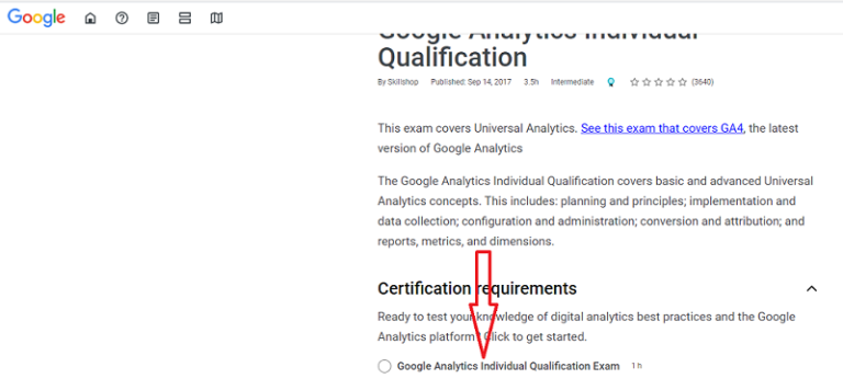 GAIQ (Google Analytics Individual Qualification) Exam (GA4 Certification)