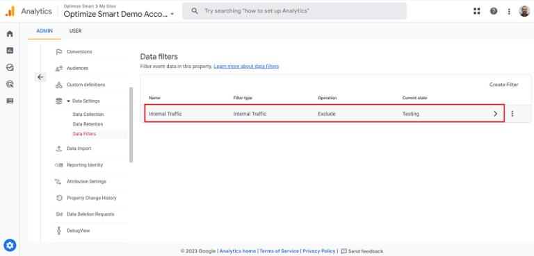 Exclude internal traffic in GA4 (Google Analytics 4) via IP filter - Optimize Smart