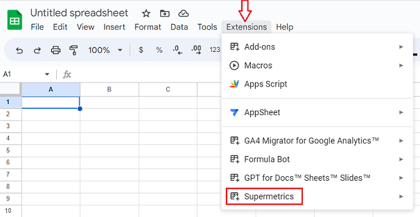 How to use Supermetrics for Google Sheets Add-on