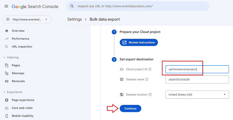 How to send data from Google Search Console to BigQuery