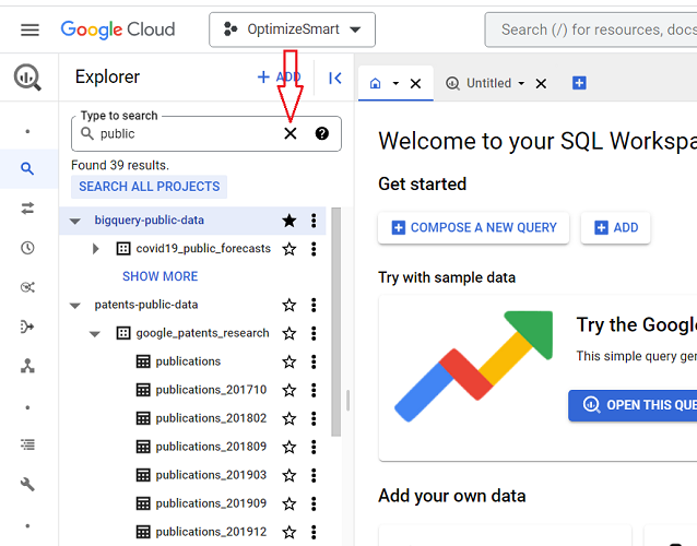 How to access BigQuery Public Data Sets