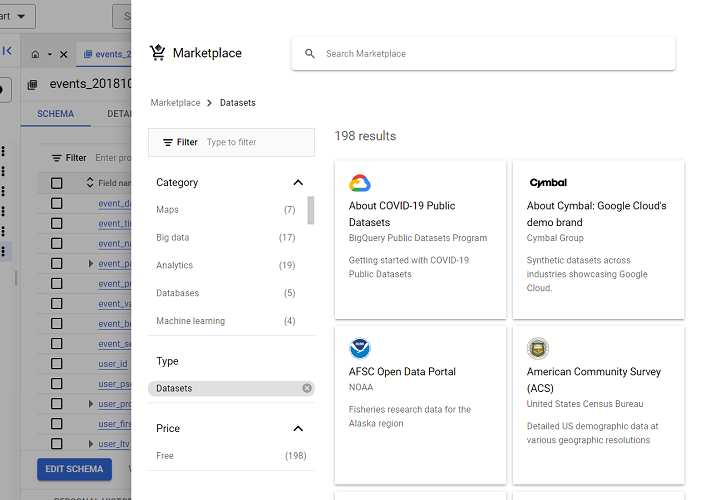 How to access BigQuery Public Data Sets