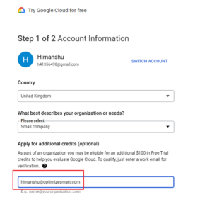 How to create a new Google Cloud Platform account