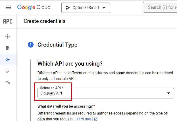 How to create a new BigQuery project - Optimize Smart