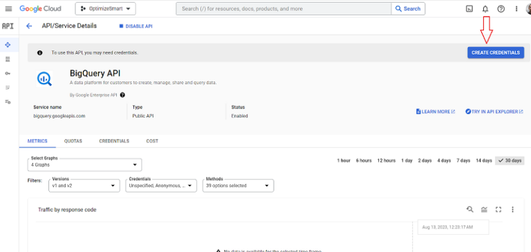How to create a new BigQuery project - Optimize Smart
