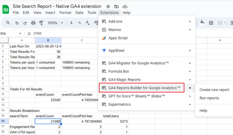How to export GA4 data to Google Sheets for free - Optimize Smart