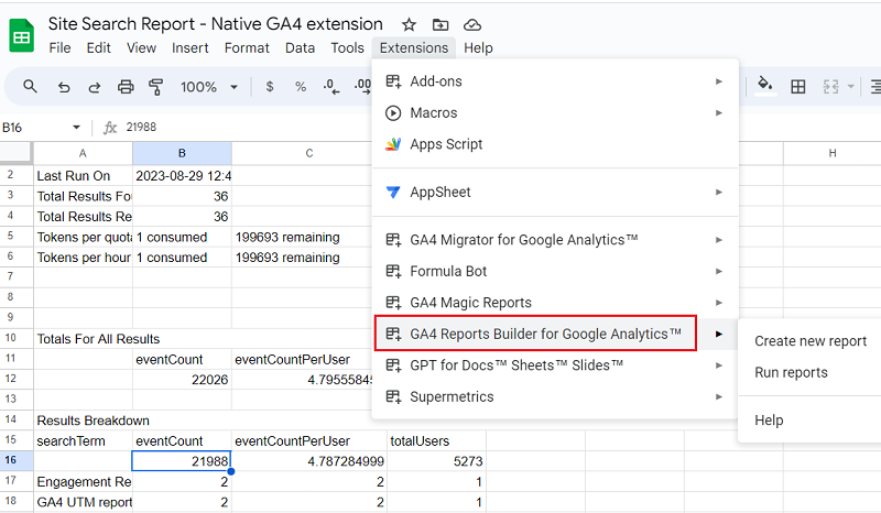 How to export GA4 data to Google Sheets for free - Optimize Smart