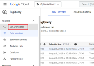 How to create data transfer in BigQuery - Optimize Smart