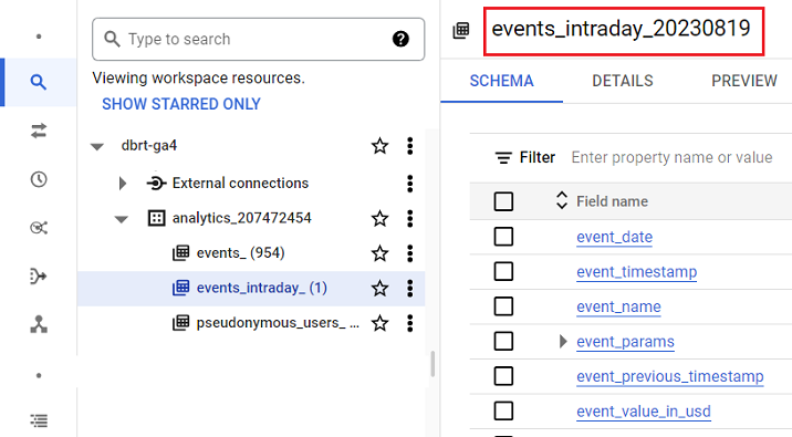 events_ & events_intraday_ tables in BigQuery for GA4 (Google Analytics 4) - Optimize Smart