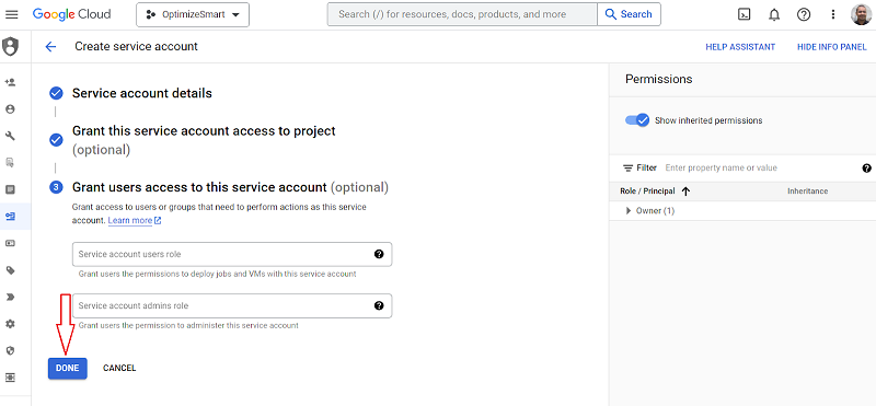 How to create a new BigQuery project - Optimize Smart
