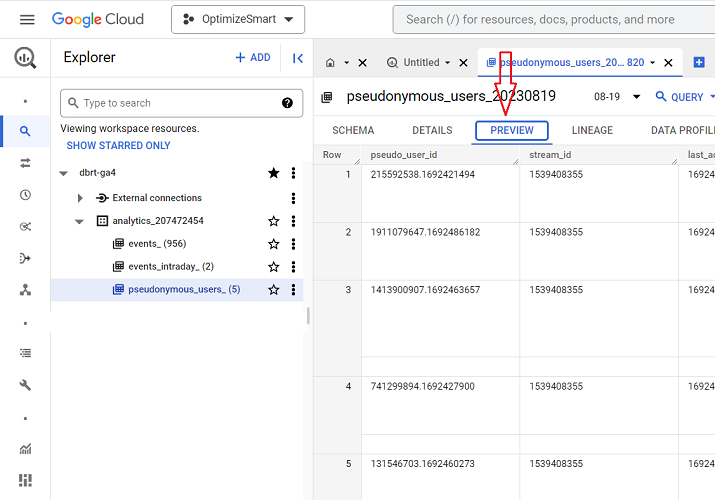 pseudonymous_users_ & users_ data tables in BigQuery for GA4 (Google ...