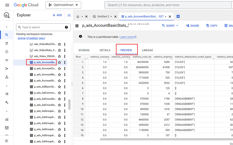 How to create data transfer in BigQuery - Optimize Smart