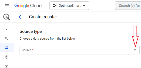How to create data transfer in BigQuery - Optimize Smart