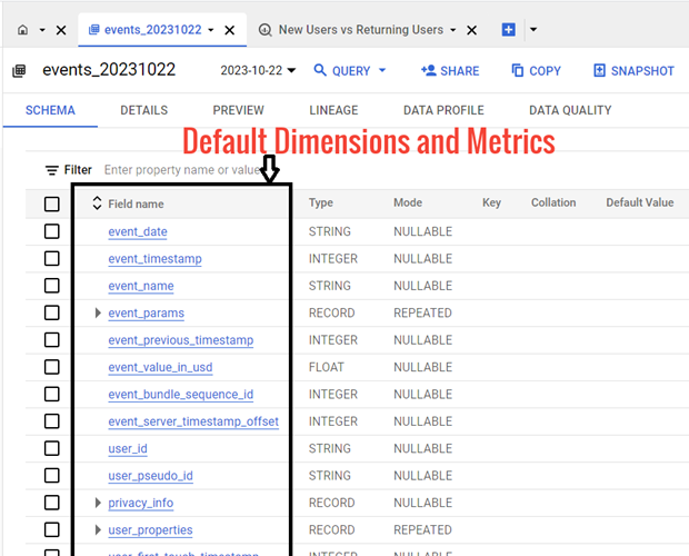 New Vs Returning Users In Ga4 Bigquery Data Table Optimize Smart