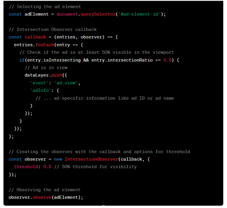Tracking ad impressions and ad clicks in GA4 for the ads served within ...