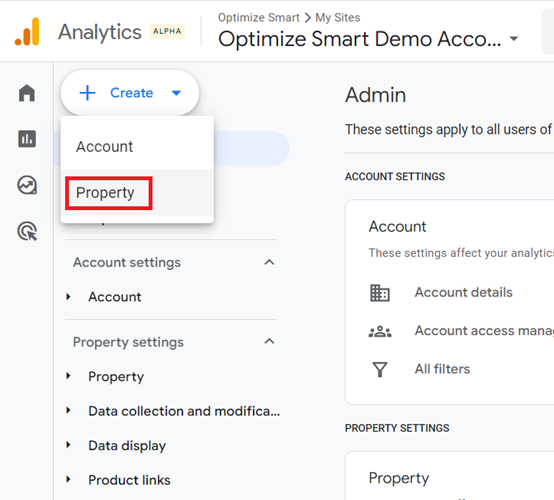 Using the GA4 Test Property - Testing Google Analytics 4 - Optimize Smart