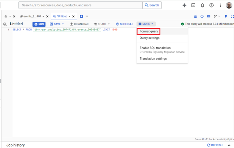 Understanding the BigQuery User Interface - Optimize Smart
