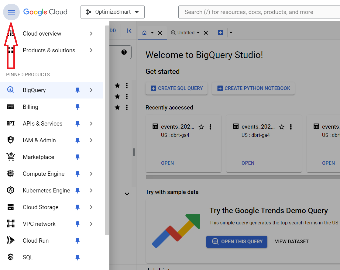 Understanding the BigQuery User Interface - Optimize Smart