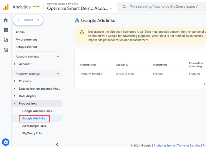 How to link GA4 to Google Ads - Optimize Smart