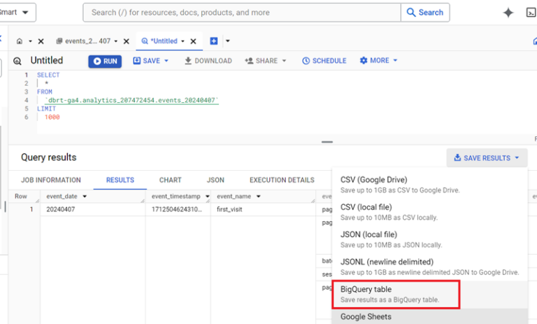 Understanding the BigQuery User Interface - Optimize Smart