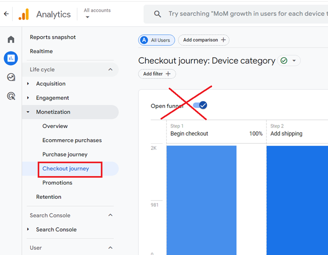 Open and Closed funnels in GA4 with examples