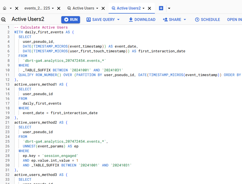 How to Calculate Active Users in GA4 BigQuery - Optimize Smart