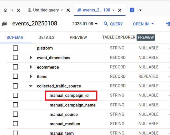 utm_id - Campaign ID - manual_campaign_id in GA4 & BigQuery